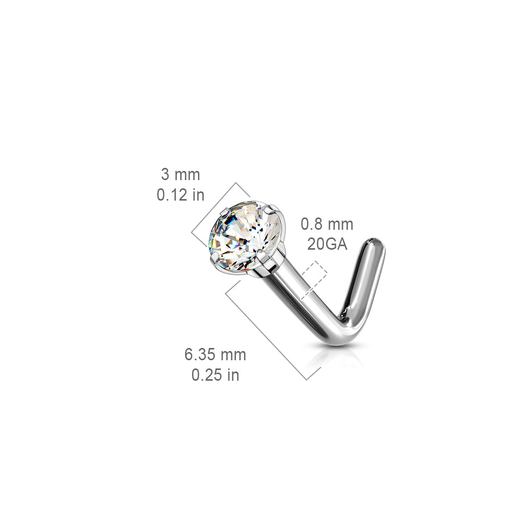 Implant Grade Titanium Red CZ L Shape Nose Stud Pierced Universe implant-grade-titanium-red-cz-l-shape-nose-stud-pierced-universe